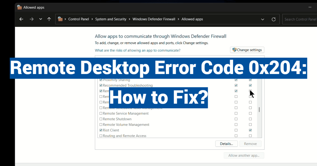 Remote Desktop Error Code 0x204: How to Fix?
